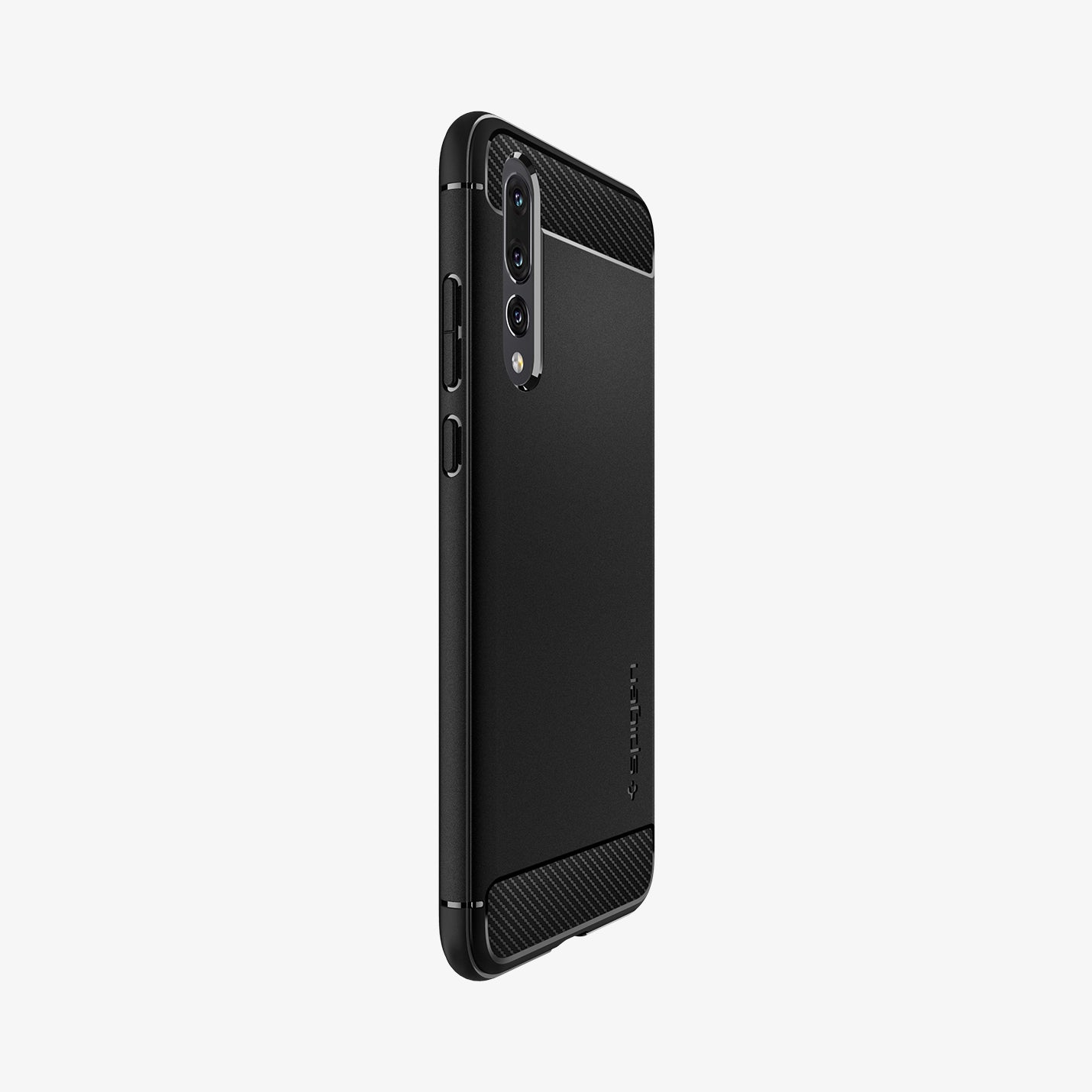 L23CS23083 - Huawei P20 Pro Case Rugged Armor in black showing the side ...