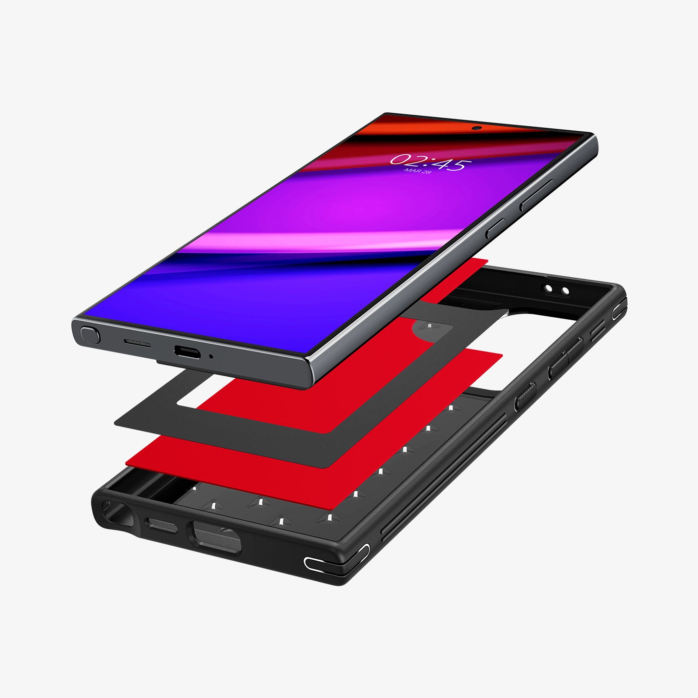 ACS07291 - Galaxy S24 Ultra Case Cryo Armor in Cryo Red showing the ...