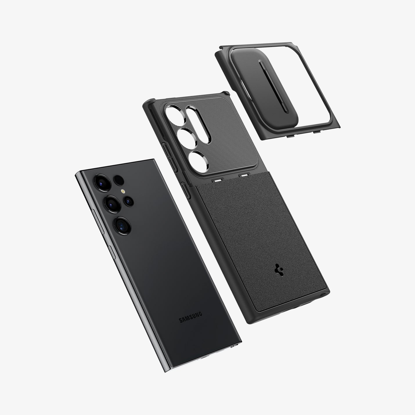 ACS07313 - Galaxy S24 Ultra Case Optik Armor in Black showing the ...