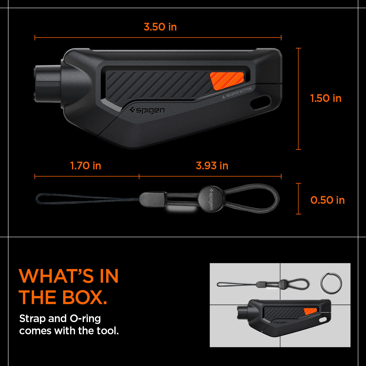 ACP06988 - Car Escape Tool in Black showing the What's in the Box ...