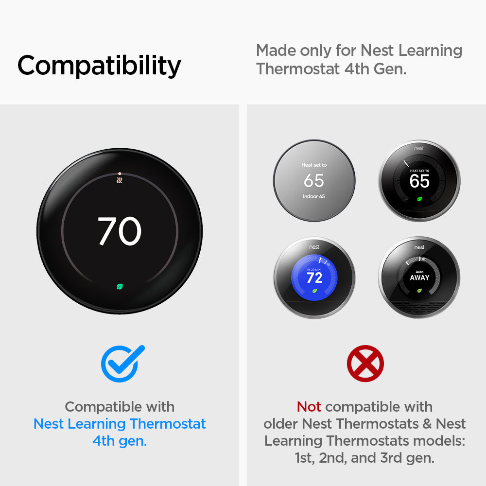 Google Nest Learning Thermostat 4th Gen Wall Plate - Spigen.com ...