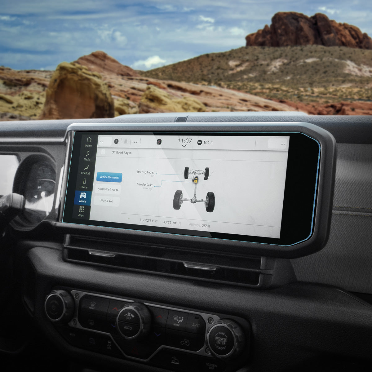 AGL07279 - Jeep Wrangler Screen Protector GLAS.tR SLIM showing the ...