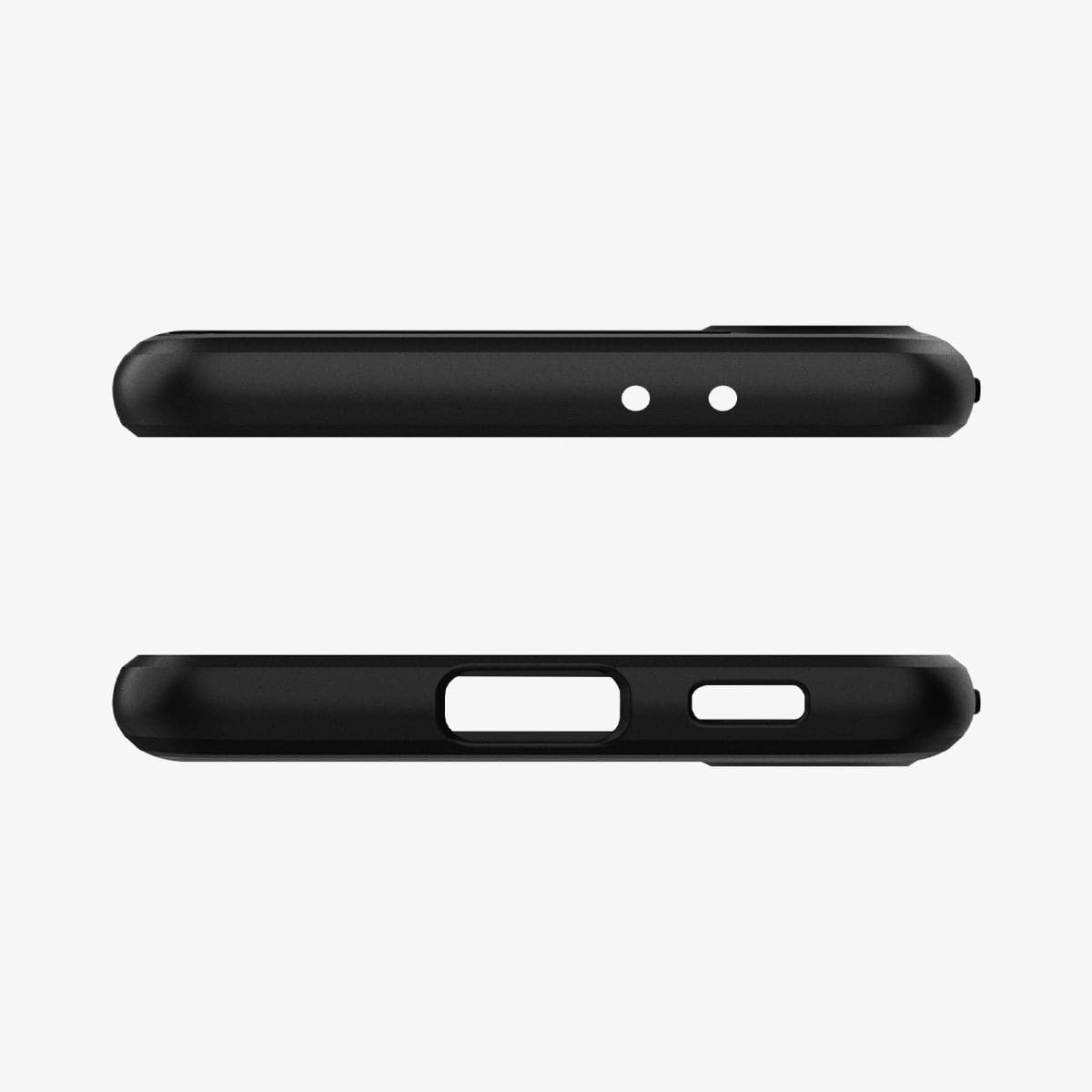 ACS02421 - Galaxy S21 Rugged Armor Case in matte black showing the top ...