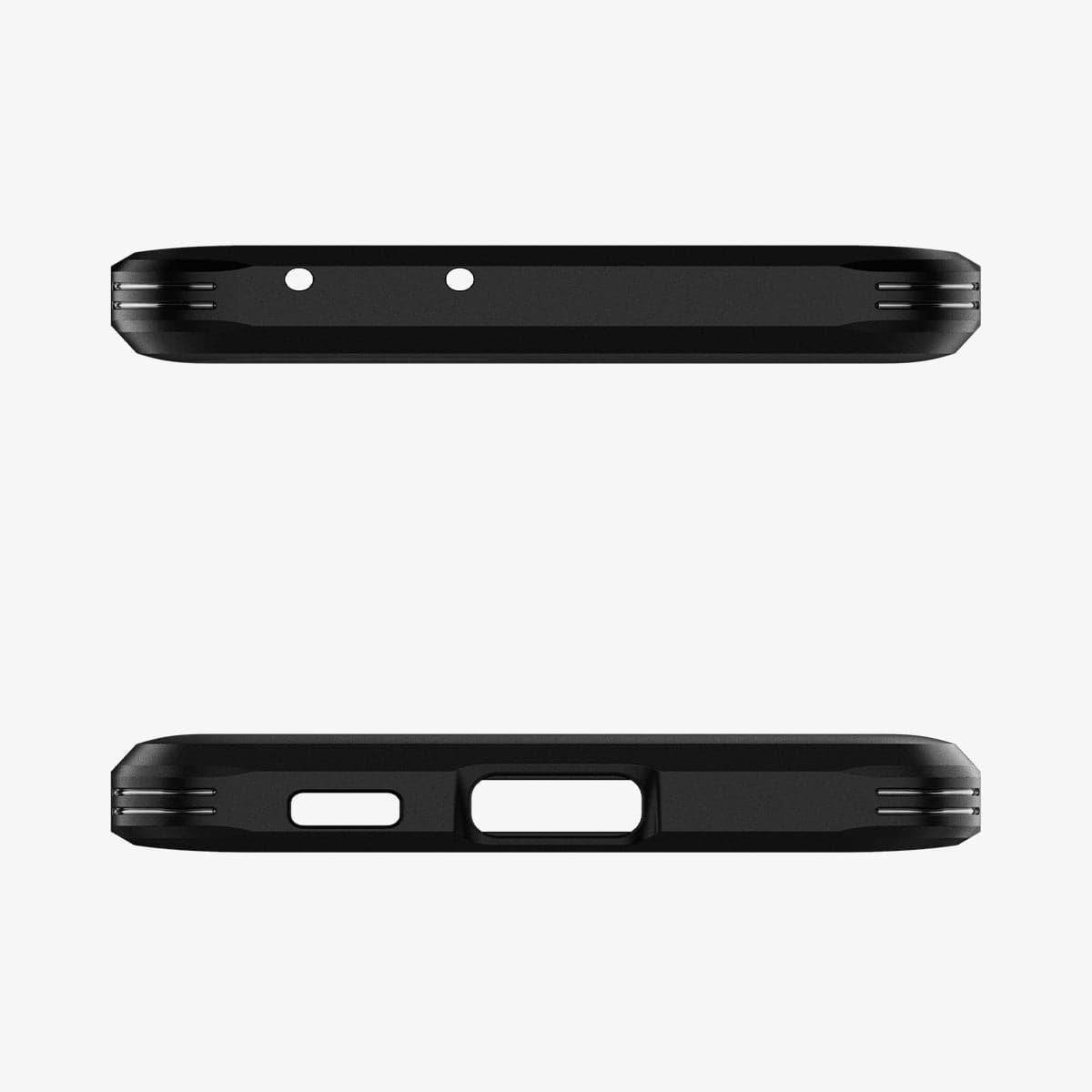 ACS02354 - Galaxy S21 Ultra Tough Armor Case in black showing the top and bottom