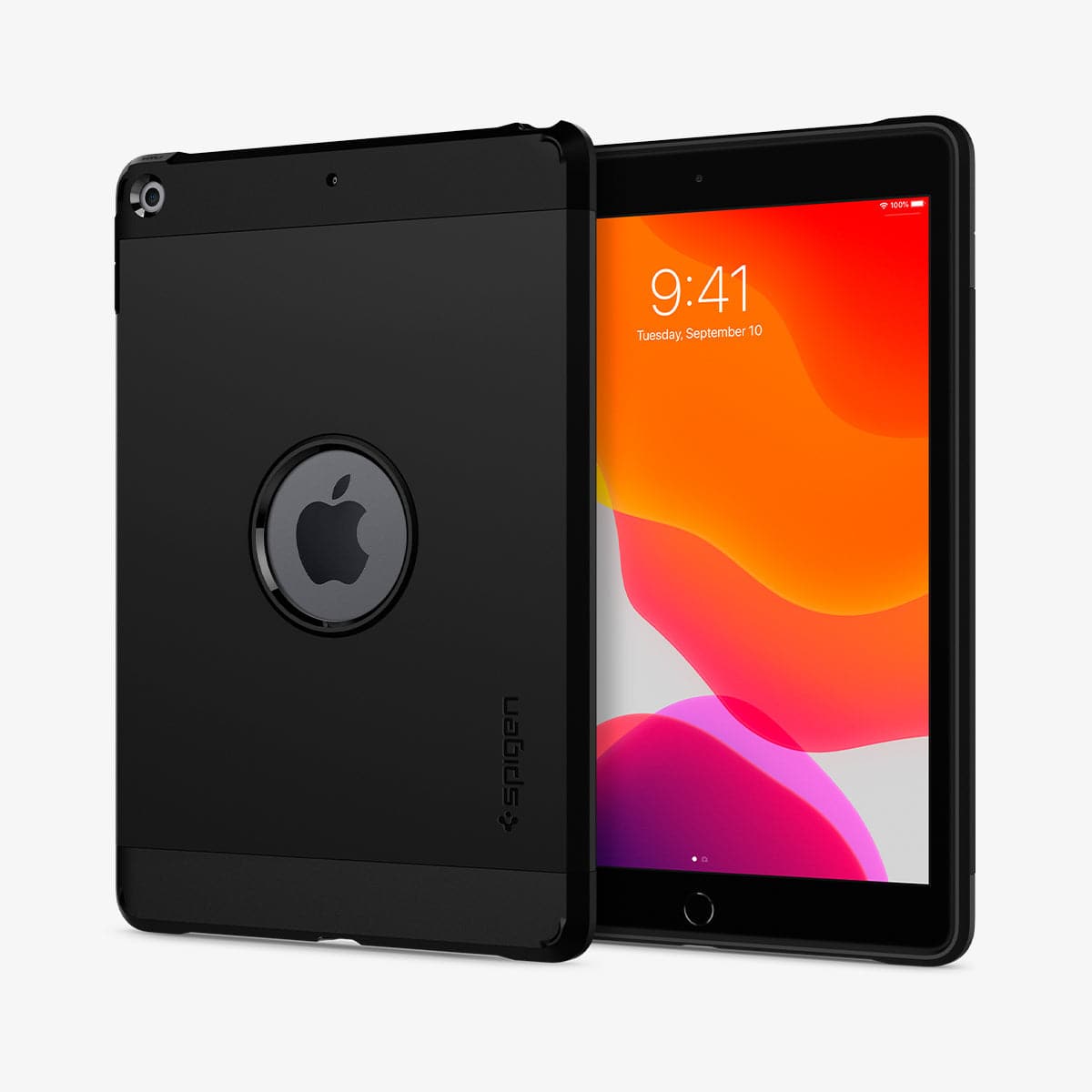 ACS00374 - iPad 10.2" Case Tough Armor in black showing the back, front ...