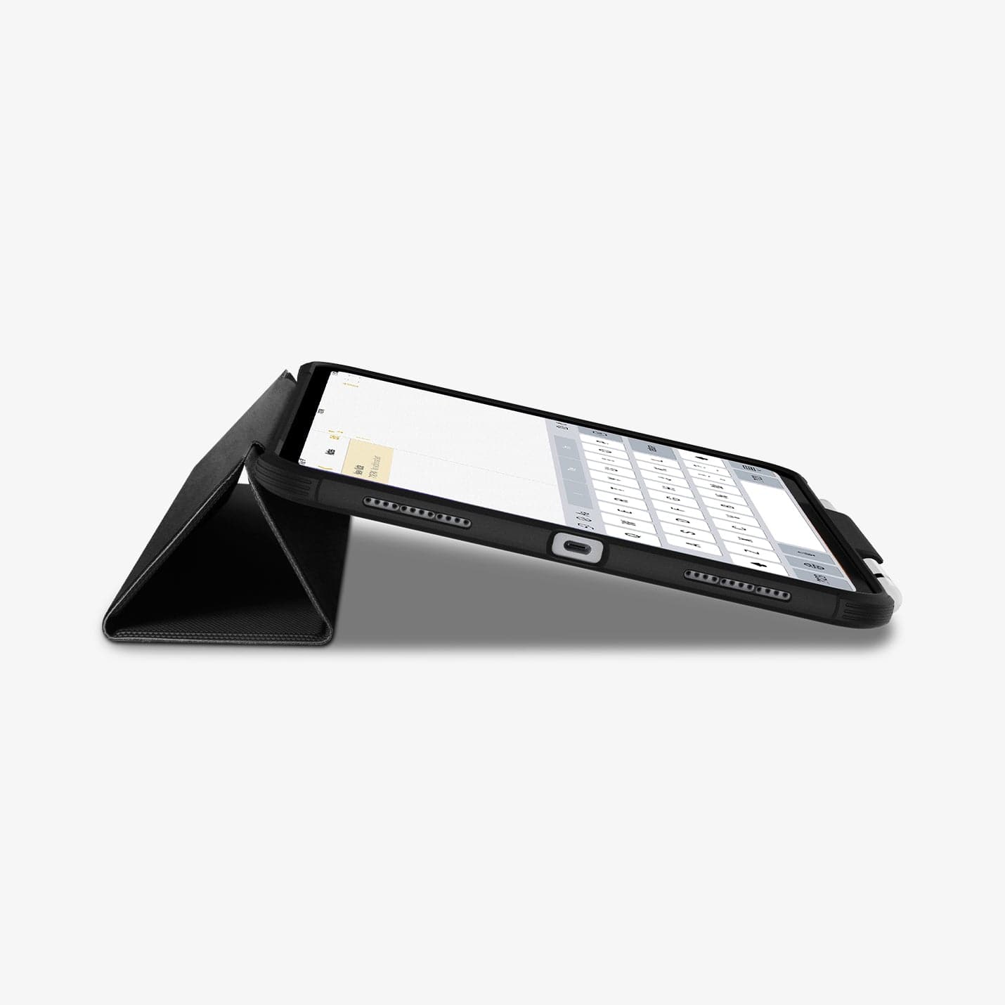 ACS05417 - iPad 10.9" Case Rugged Armor Pro in black showing the bottom ...