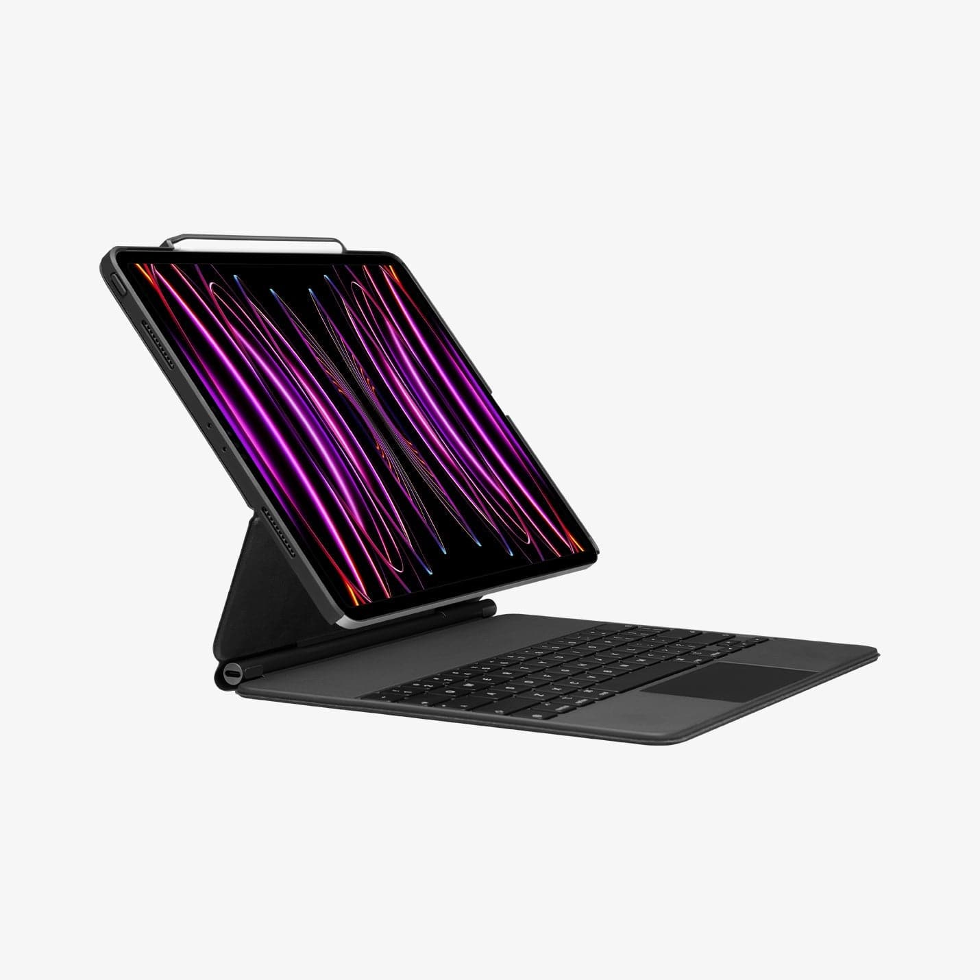 ACS05468 - iPad Pro 12.9" Case Thin Fit Pro in black showing the front and side with device ...