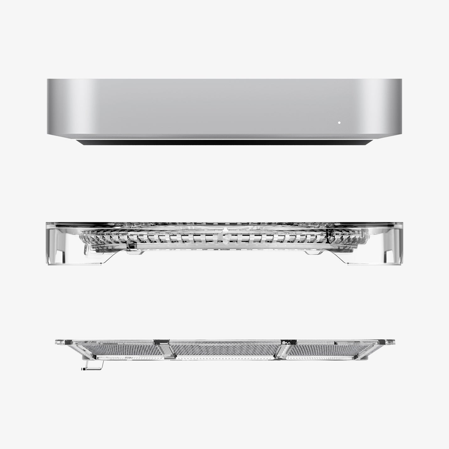 AMP06150 - Apple Mac Mini Stand in crystal clear showing the multiple ...