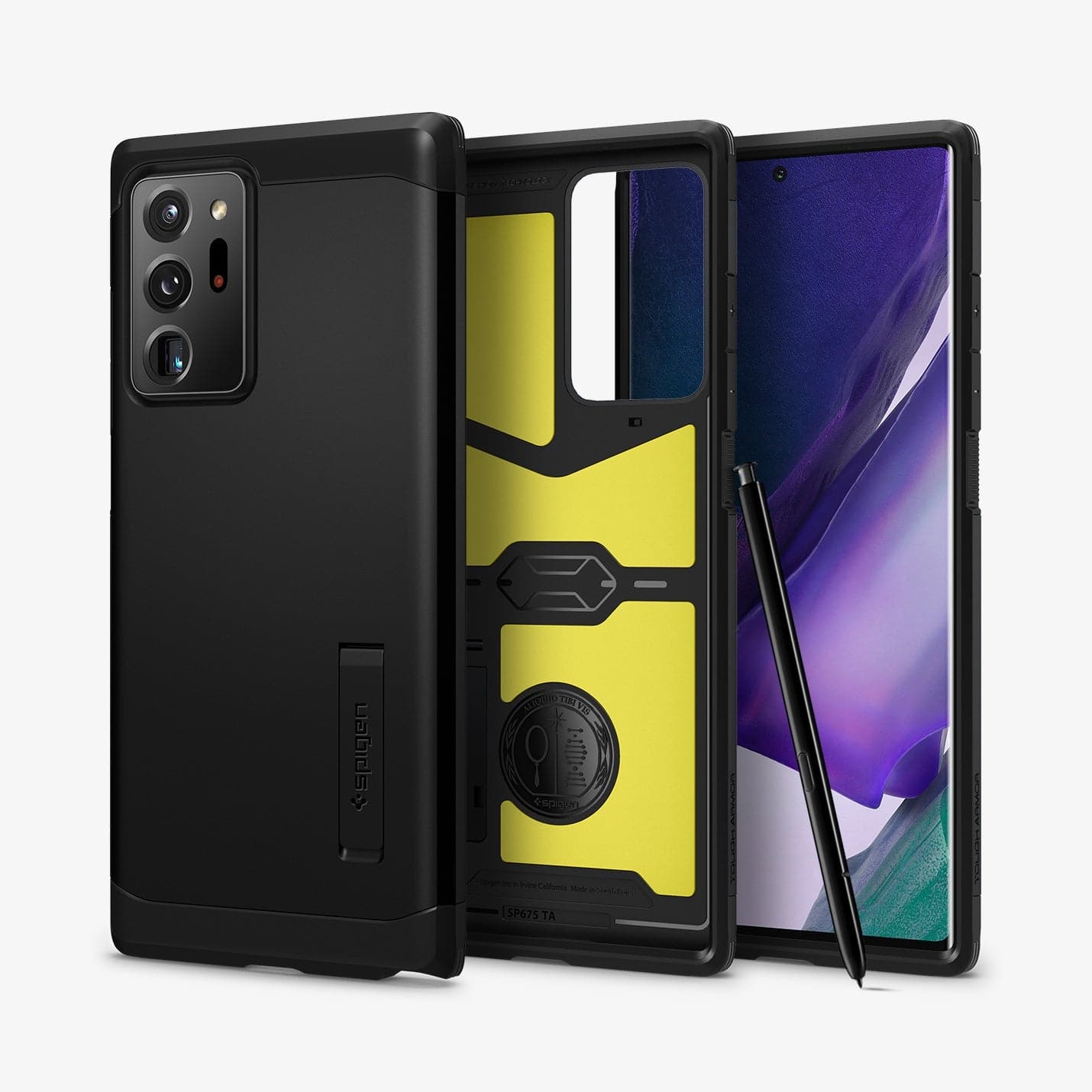 ACS01396 - Galaxy Note 20 Ultra Tough Armor Case in black showing the ...