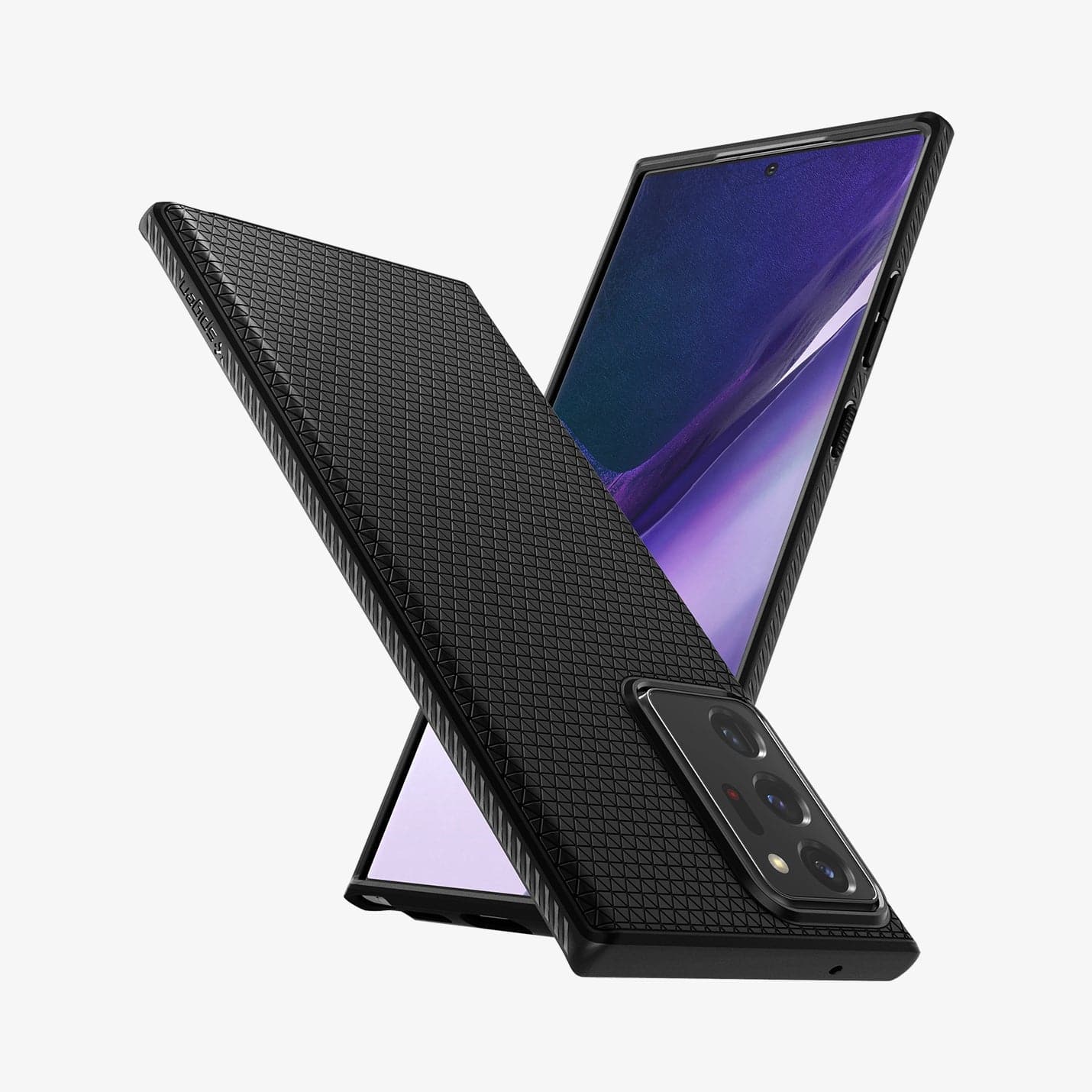 ACS01392 - Galaxy Note 20 Ultra Liquid Air Case in matte black showing ...