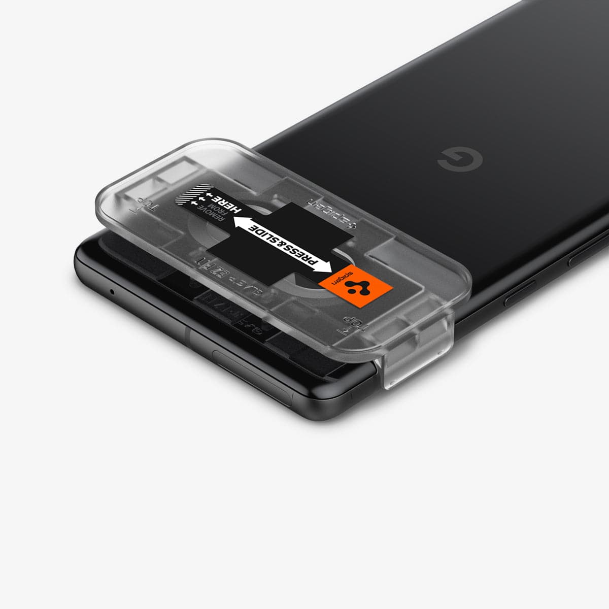 AGL05471 - Pixel 7 Optik Lens Protector in black showing the ez fit ...