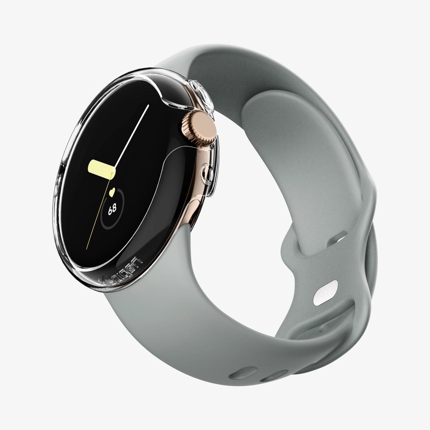 ACS05794 - Pixel Watch Case Thin Fit CC in crystal clear showing the ...